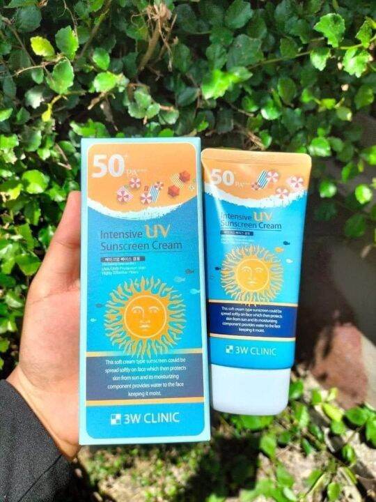 3W Clinic Intensive UV Sunscreen Cream SPF50 PA+++ 70ml (biru 🆕) | Lazada