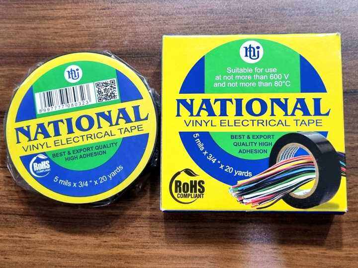 NATIONAL ISOLASI LISTRIK HITAM 3/4 " INCI 20 YARD | Lazada Indonesia