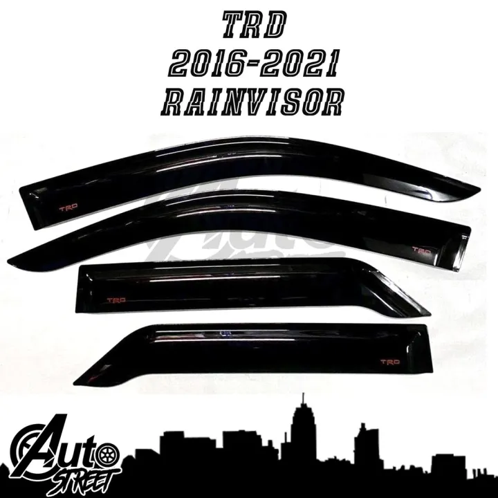 TRD Rain Guard Window Door Visor for Toyota Fortuner 2016-2021 (BLACK ...