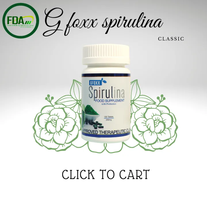 original GFOXX SPIRULINA FOOD SUPPLEMENTS WITH PROBIOTICS 100 Tablets 1 ...