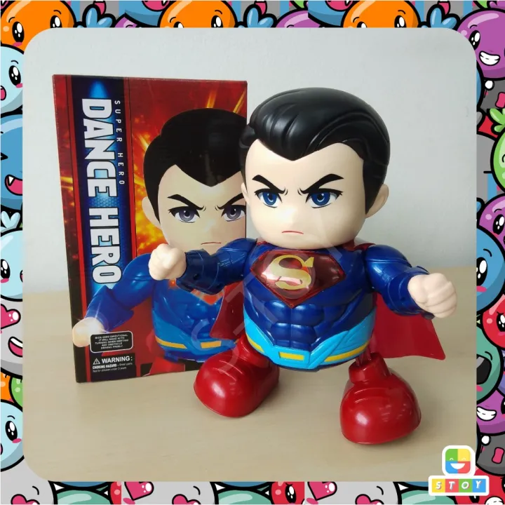 ส่งฟรี…!!ตุ๊กตาซุปเปอร์แมนหุ่นยนต์เต้นได้ใสถ่านหุ่นฮีโร่เต้น DANCE HERO ...