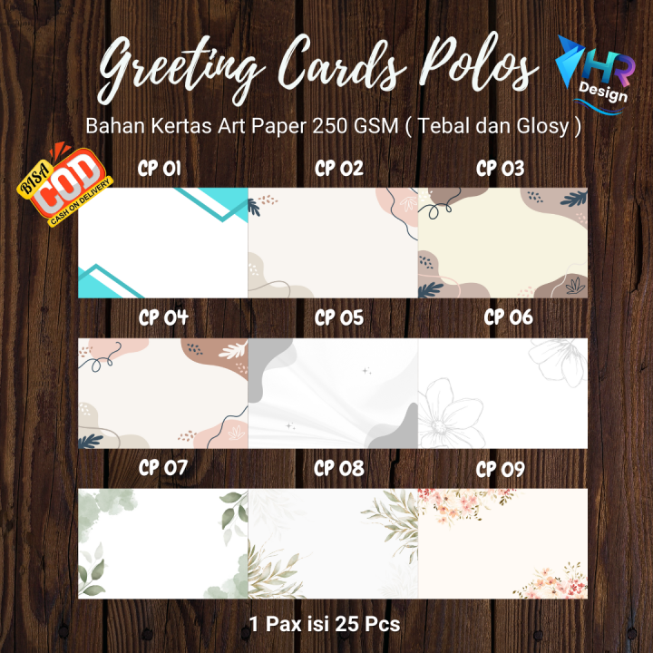 Kartu Ucapan Polos / Greeting Card Polos / Gift Card / Card Souvenir ...