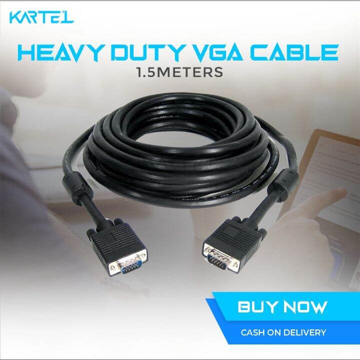 HEAVY DUTY VGA Male to Male VGA Cable for Computer and Laptop Monitor | Lazada PH