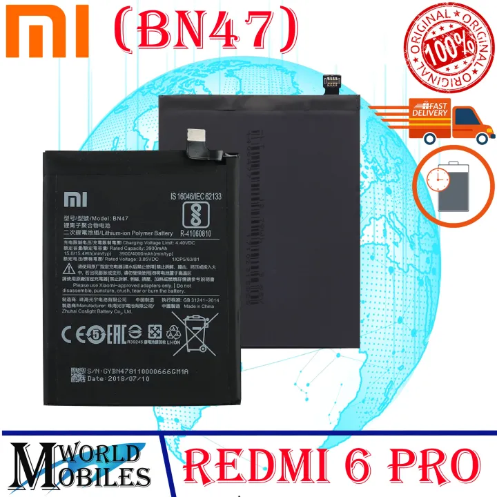 Xiaomi Redmi 6 PRO Battery (BN47) 3900mAh (Original Equipment ...