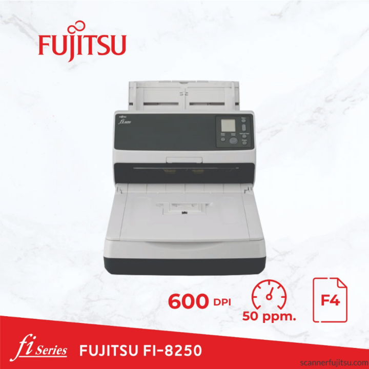 Scanner Fujitsu Fi-8250 ADF + Flatbed - 50 Lembar/Menit - (A4/Legal ...