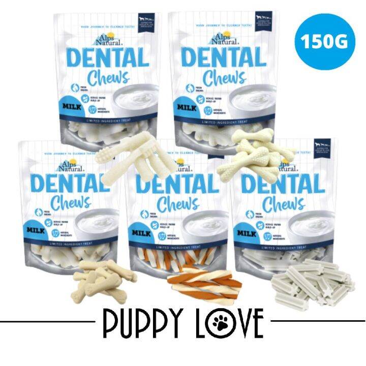 Alps Natural Dental Chews Milk Series Dog Treat (150g) | Lazada
