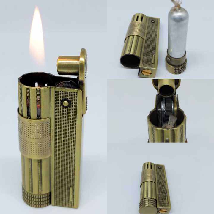 korek api-korek api model jadul. classic warna gold model roda | Lazada ...