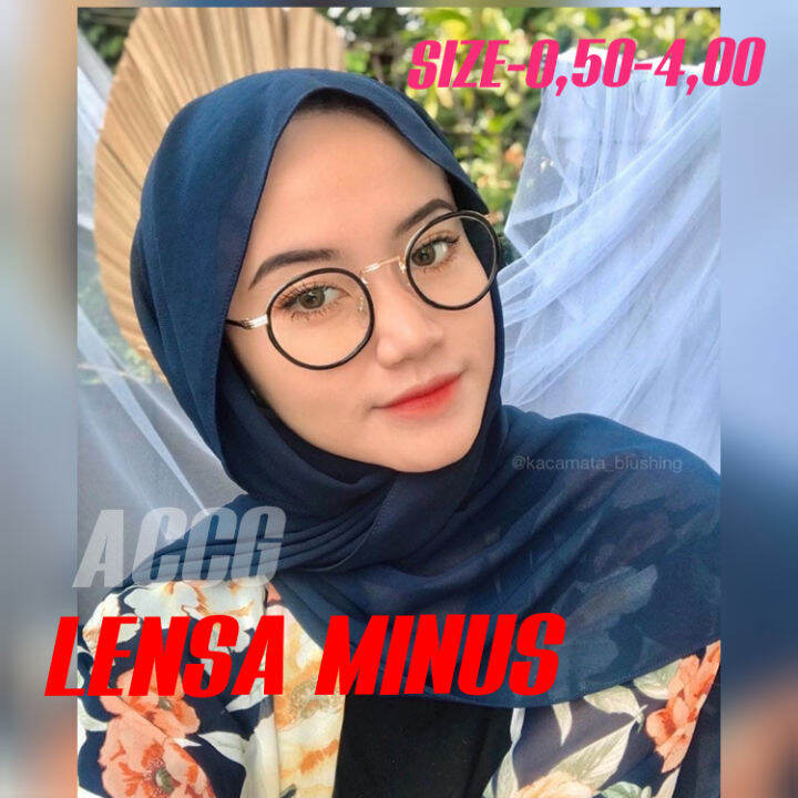 NEW Kacamata Minus Oval Retro Double Ring Wanita PRIA Style Korean 0.50-4.00 Free Box Dan Lap ...