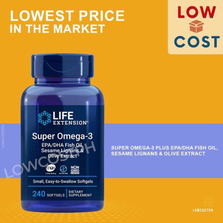 New Spot Low Cost PH Life Extension Super Omega-3 240 Softgels EPA/DHA ...