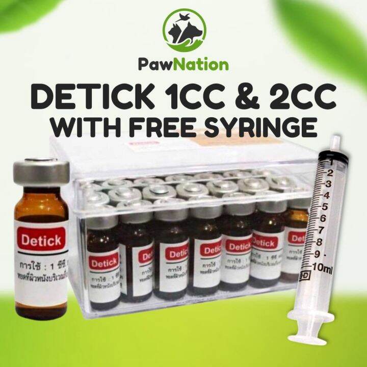 Detick and Alprocide 1cc & 2cc Spot on Treatment with Free Syringe Anti Ticks and Fleas for Pets ...