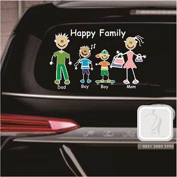 cutting sticker mobil happy family karakter warna stiker kaca body ...