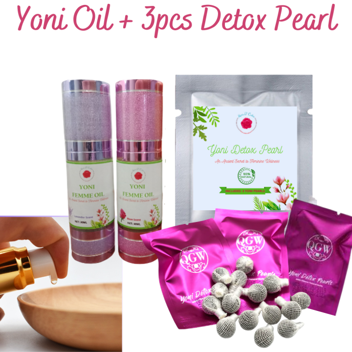 BUNDLE [3pcs Detox Pearl + Yoni Oil] Balance Hormones / Reduce ...