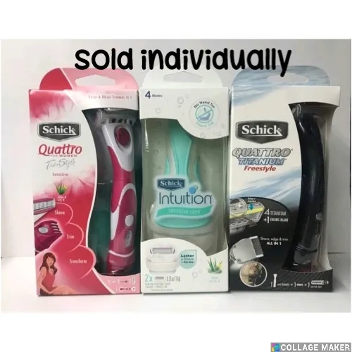 SCHICK QUATTRO (titanium men/trim style for women), SHICK INTUITION ...