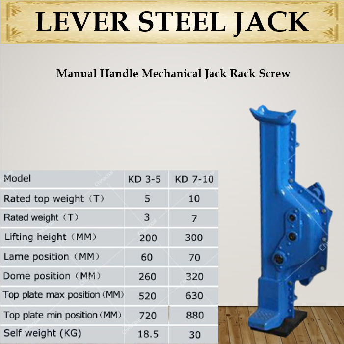 ROPE Lifting 5T Lever Steel Jack manual handle mechanical jack rack ...