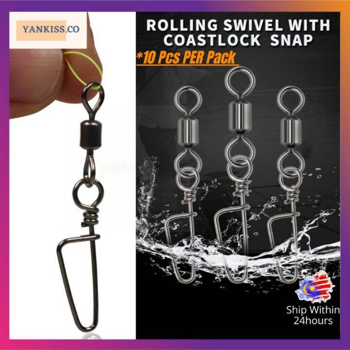 Swivel Fishing Barrel Stainless Steel Connector Pin 1 Pack Fishing Snap ...