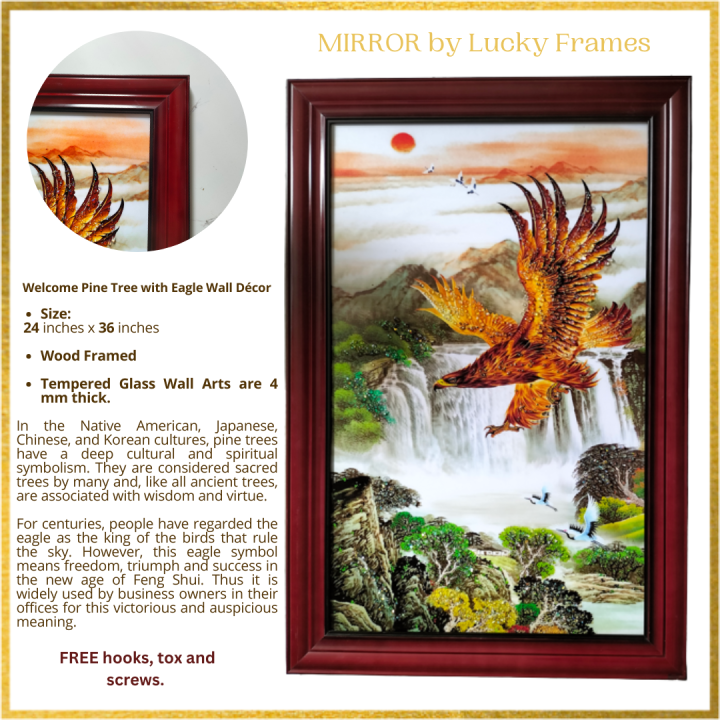Welcome Pine Tree with Eagle Wall Decor 24 inches x 36 inches. | Lazada PH