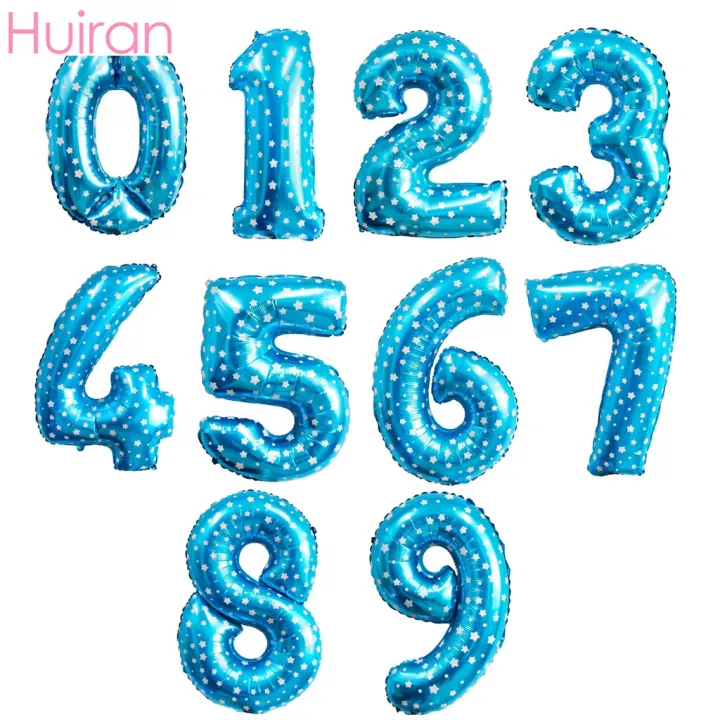BALONTOYS BALON FOIL ANGKA BIRU / BALON ANGKA 40 CM / BIRU SATUAN ...