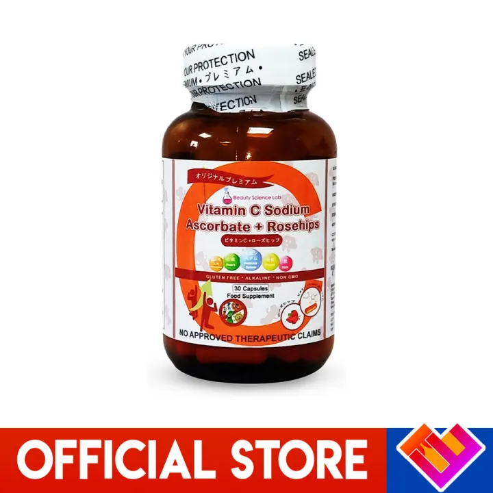 iBeauty Science Lab Vitamin C Sodium Ascorbate + Rosehips (30 Capsules ...