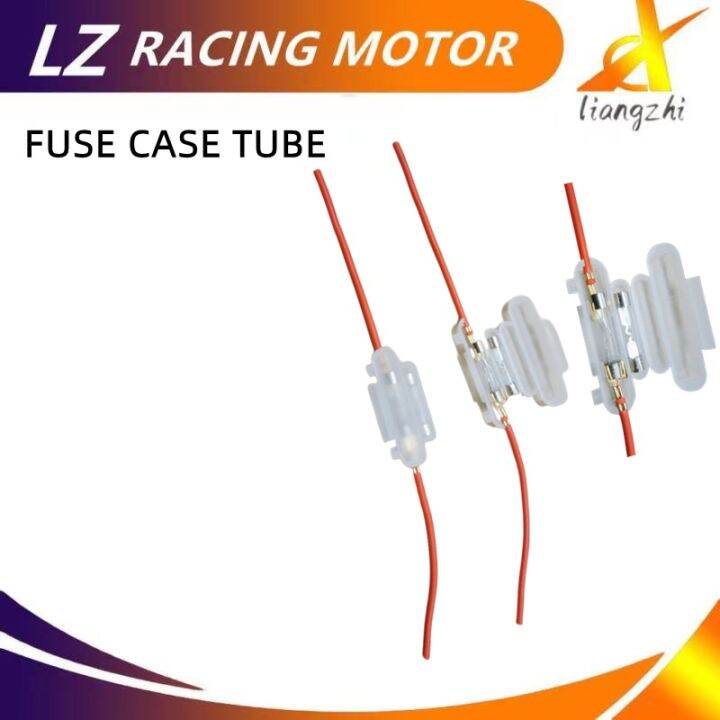 MOTORCYLE PARTS FUSE CASE W/ WIRE GLASS FUSE TUBE WIRE CABLE 250V W/ 2 ...
