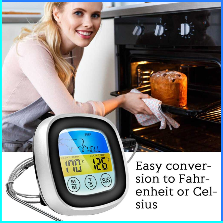 COD Anpro Termometer Makanan Daging Digital Touch Screen with Timer HY ...