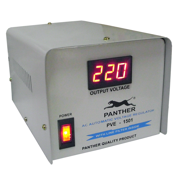 Panther 1500W Relay Type AVR Automatic Voltage Regulator 3 Sockets ...