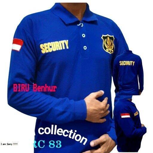 kaos security biru panjang-baju security-kaos satpam-baju satpam-kaos ...