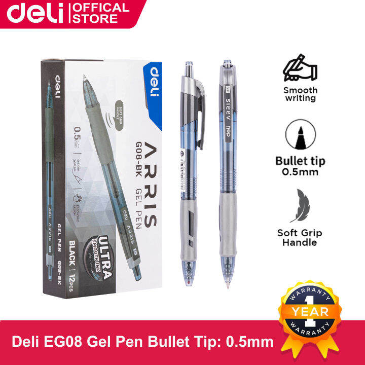 Deli Ballpen Gel Pen Sign Pen 0.5mm For School Supplies 1Pc EG08-BL ...