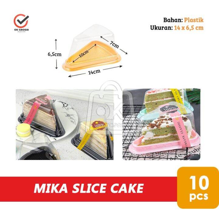(1pack isi 10) Mika Kue Tart Slice Segitiga / Korean Mille Crepe Tray ...