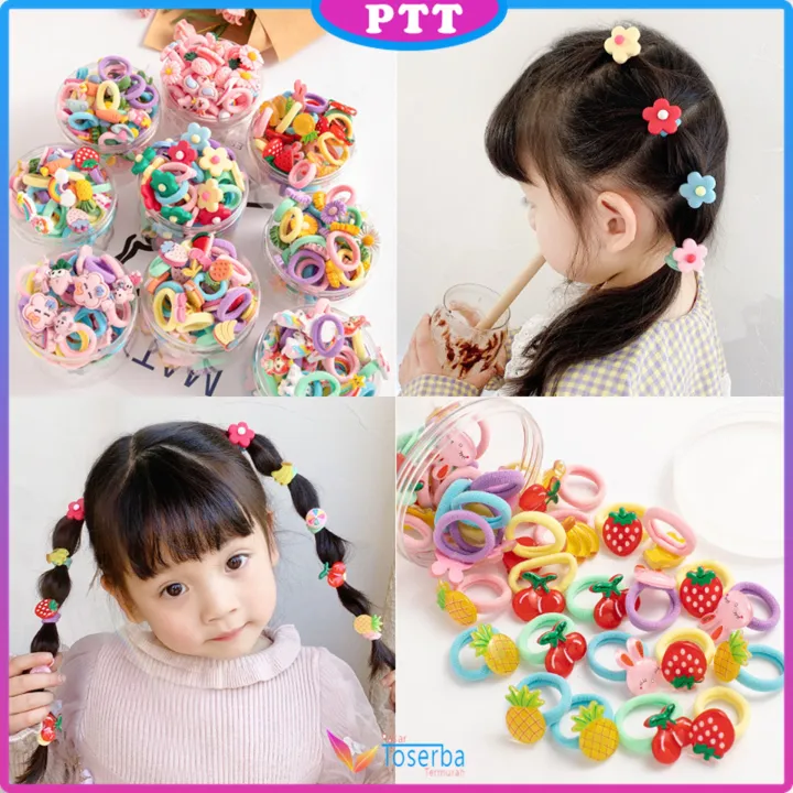 PTT Ikat Rambut Anak Perempuan Lucu 10 in 1 Kunciran Rambut Fashion ...
