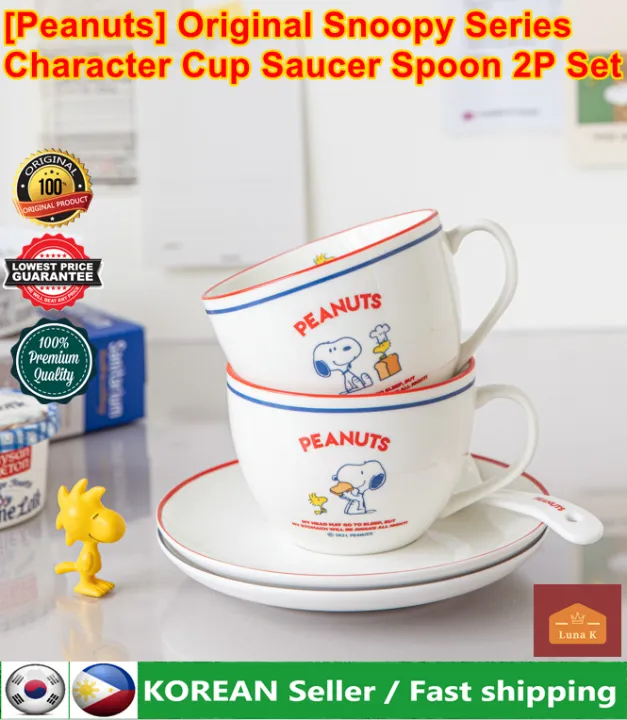[Peanuts] Original Snoopy Series Character Cup Saucer Spoon 2P Set | Lazada PH