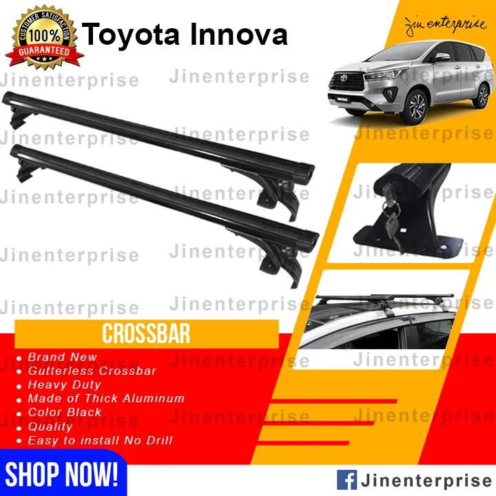 Toyota Innova Aluminum Heavy Duty Gutterless Crossbar (with Key) 3 Hook ...