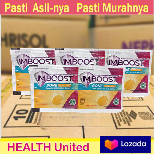 Imboost Bone Effervescent Suplemen Tulang dan Gigi Jeruk 1 Strip isi ...