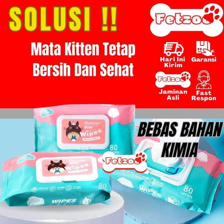 Tisu Basah Kucing 80 Sheet Tissue Mata Kucing Cats Hewan Peliharaan ...