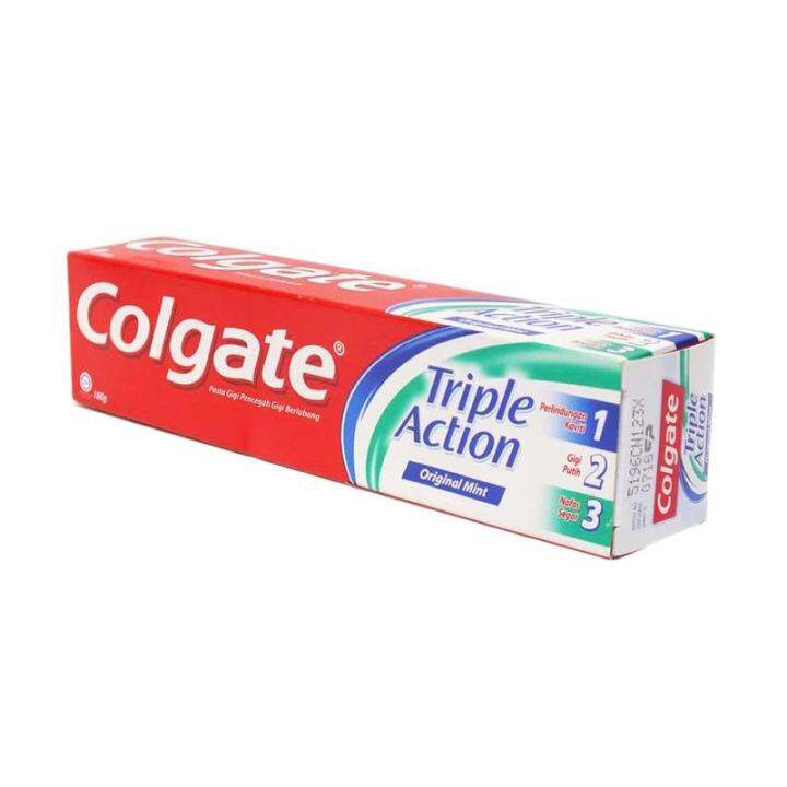 Colgate triple action original mint pasta gigi 180 gram | Lazada Indonesia