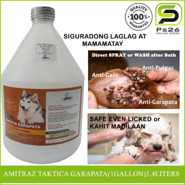 TAKTICA GARAPATA Amitraz Dermadex 1Gallon(3.4 Liters) Medication Dogs ...