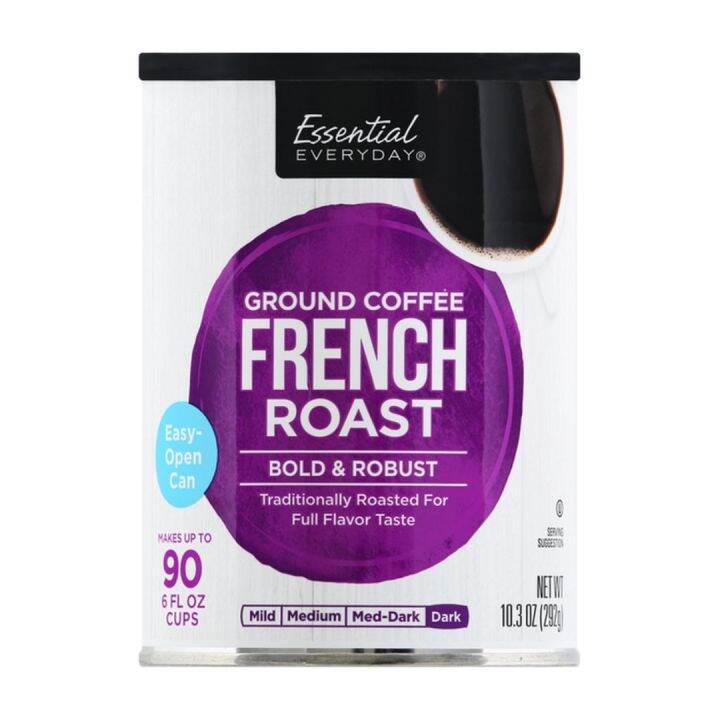 Essential Everyday Coffee, Ground, Bold & Robust, French Roast, Dark 10 ...