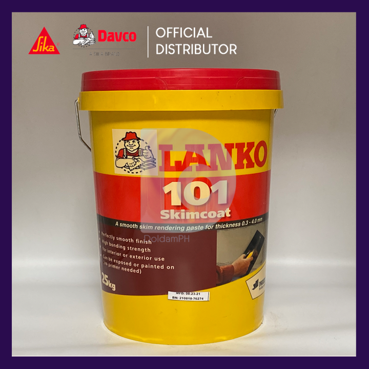 LANKO 101 SKIM COAT (Smooth Skim Rendering Paste) - 25 kg | Lazada PH