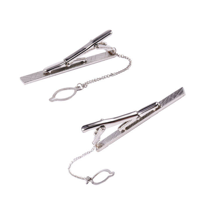 2 Pcs Men Practical Silver Stainless Steel Tone Simple Necktie Tie Bar ...