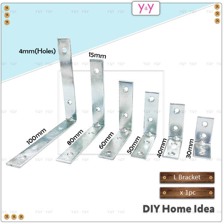 T Rex DIY 15mm Zinc Steel Metal Angle L Bracket / L Shape Shelve Corner ...