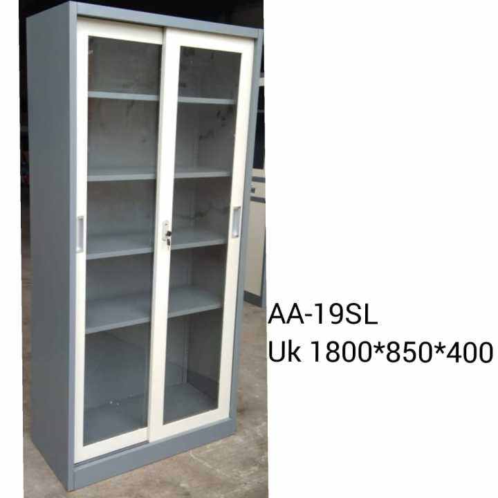 Lemari arsip 2 pintu kaca sliding | AA-19 SL - Grey Beige | Lazada ...
