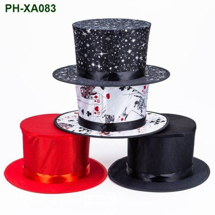 Magician performing close shot stage magic props with sandwich folded ...