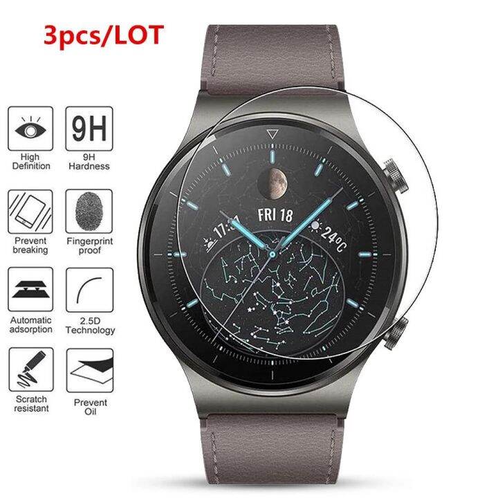 ♀☏ 3 แพ็คสำหรับ Huawei Watch GT2 Pro/GT2 Pro ECG กระจกนิรภัยป้องกันหน้า ...