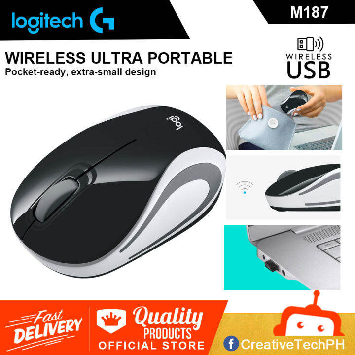 Logitech Wireless USB Mouse WIRELESS ULTRA PORTABLE M187 (Pocket-ready ...