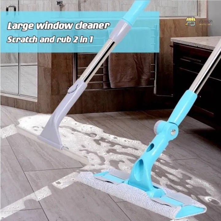 mop with spinner on sale Window Wiper Mop Double-sided Glass Wiper with ...