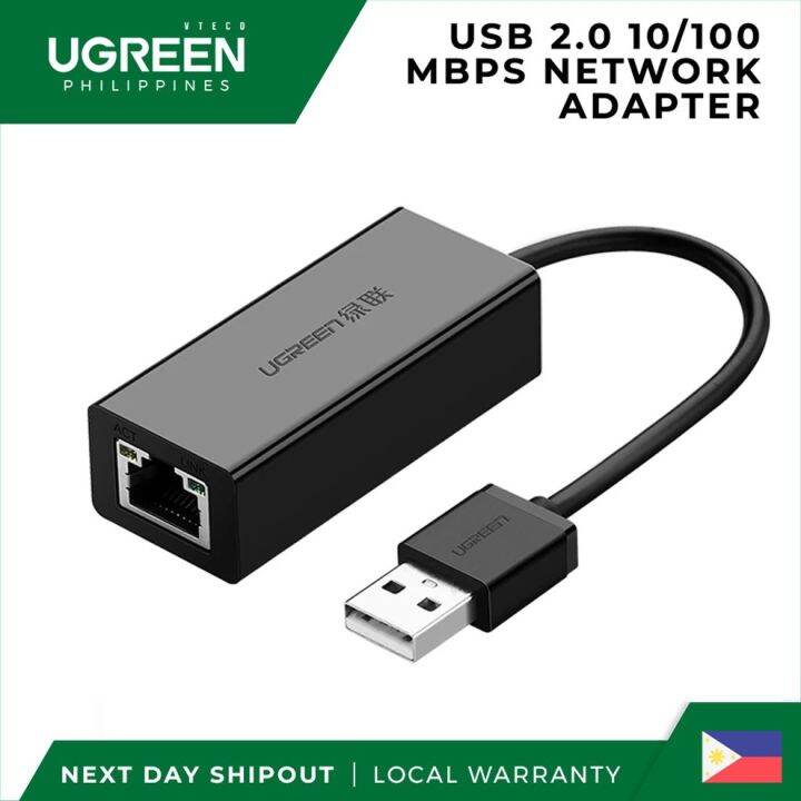 UGREEN USB 2.0 to 10/100 Mbps Network RJ45 LAN Wired Adapter for ...
