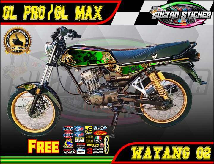 Stiker Variasi Streaping Decal list Motor HONDA GL Pro/GL MaX Wayang 02 ...