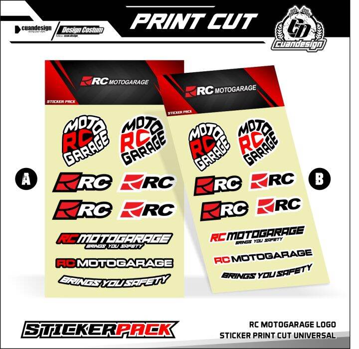 STICKER PACK LOGO RC MOTOGARAGE STIKER MOTOR HELM RC | Lazada Indonesia