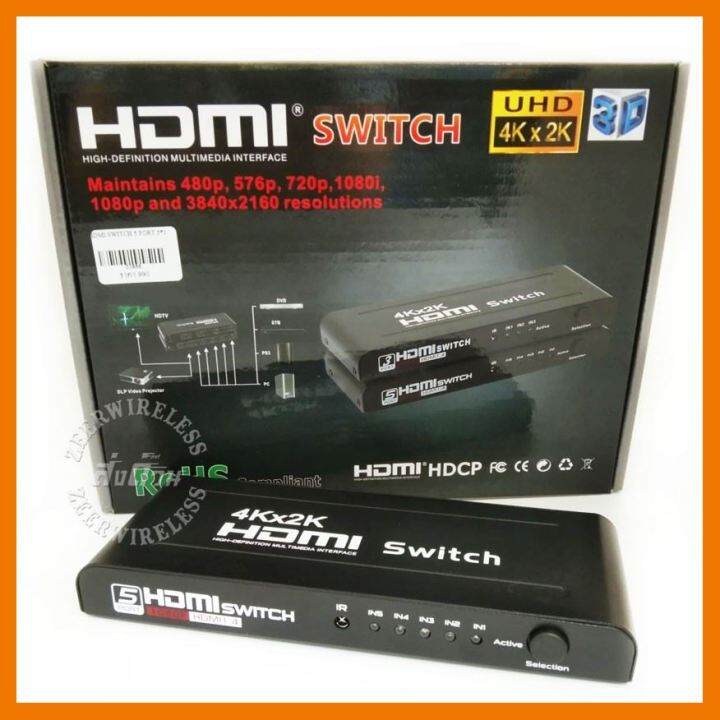 🔥ลดราคา🔥 HDMI Switch 5 Port HDMI 1.4 HDCP 4Kx2K HDMI-501 RoHS ...