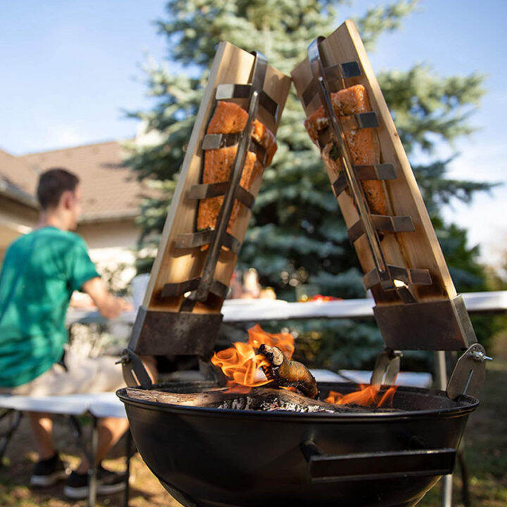 2 x smoking boards, flame salmon board, cedar wood board with sturdy ...