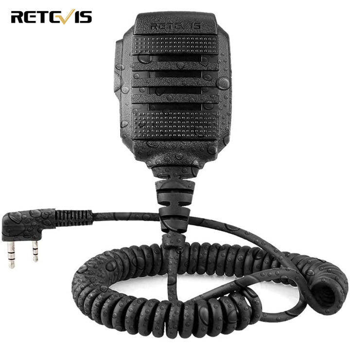Retevis HK006 Two Way Radio Speaker Microphone IP54 Waterproof 2 Pin ...